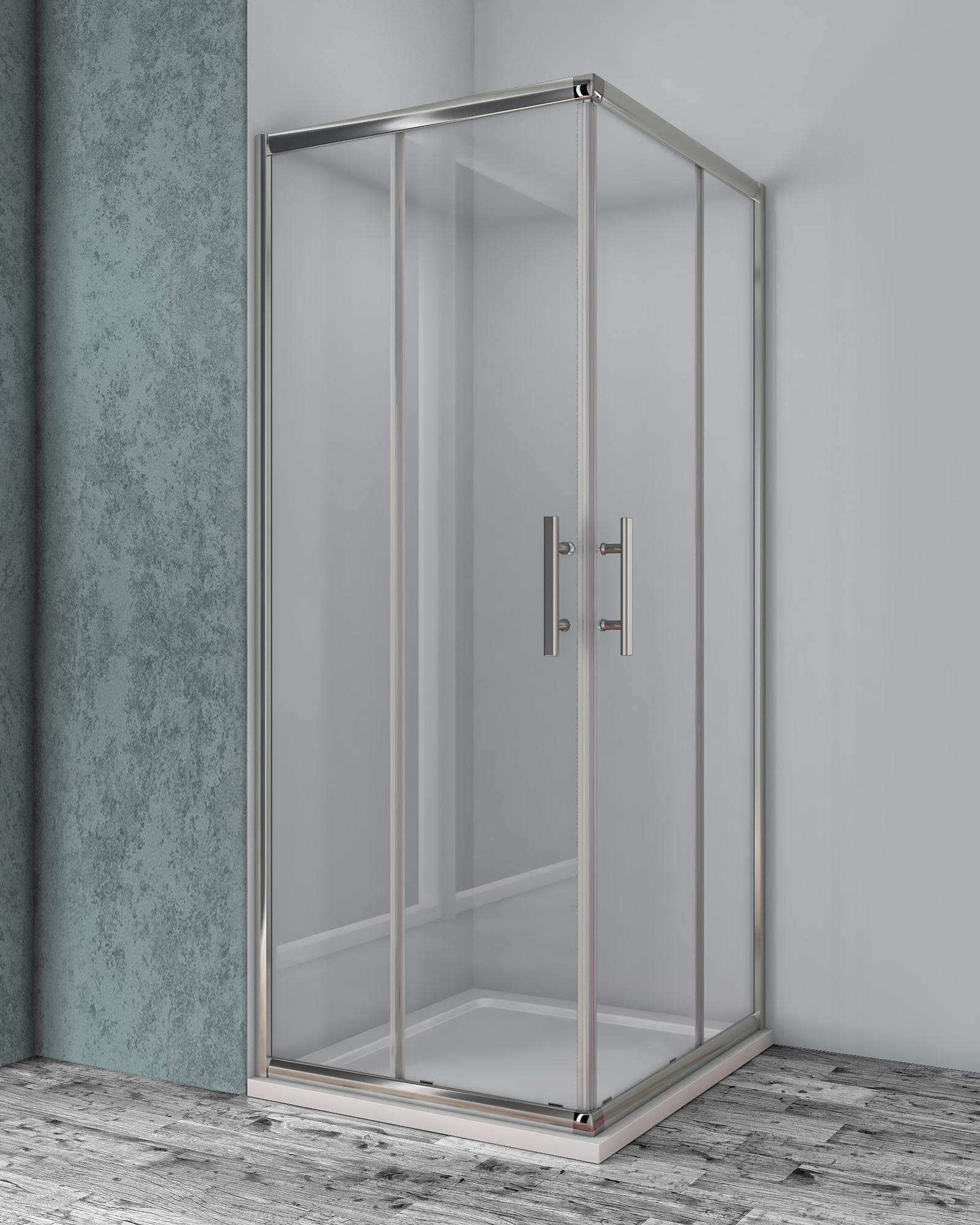 Box doccia 90x90 cm apertura angolare con cristallo trasparente da 6 mm ...